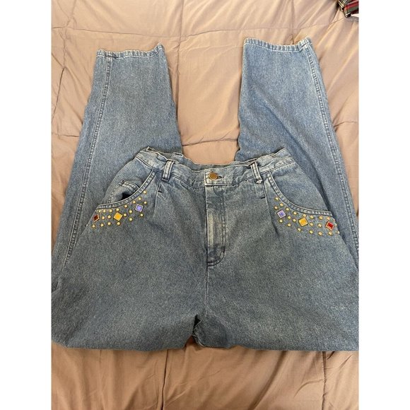 Dream | Jeans | Vintage Dream Womens High Waist Loose Fit Bedazzled Mom ...